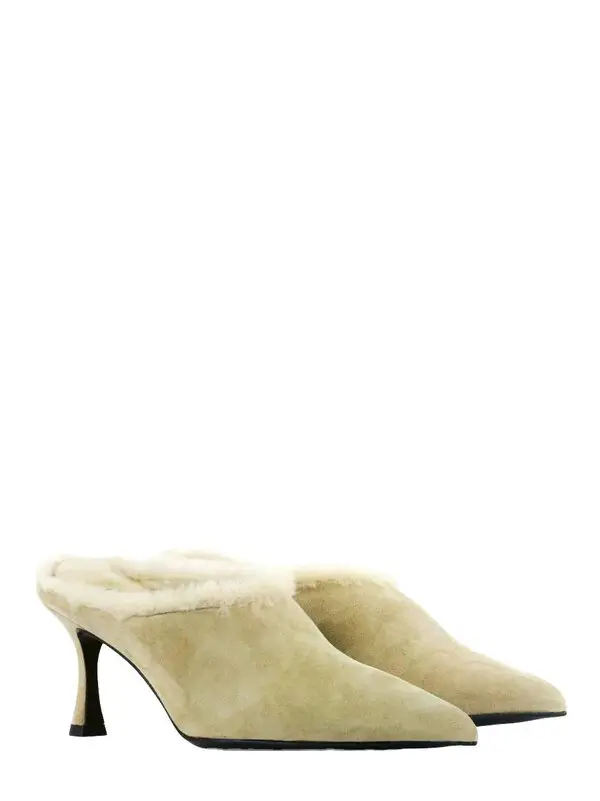 GUGLIELMO ROTTA Shearling-trim Suede Pumps - Neutrals