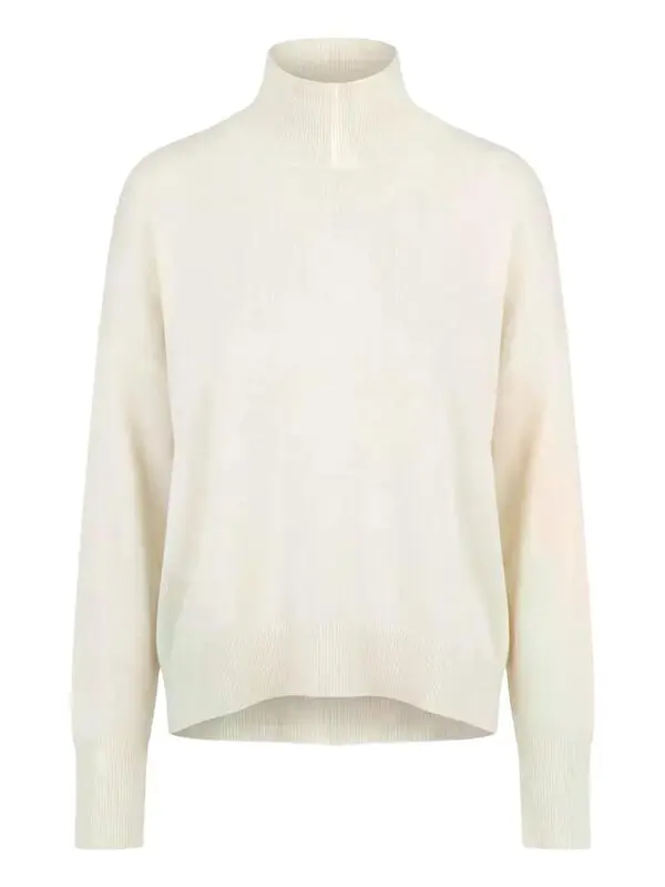 Patrizia Pepe High-neck Logo-plaque Sweater - Neutrals