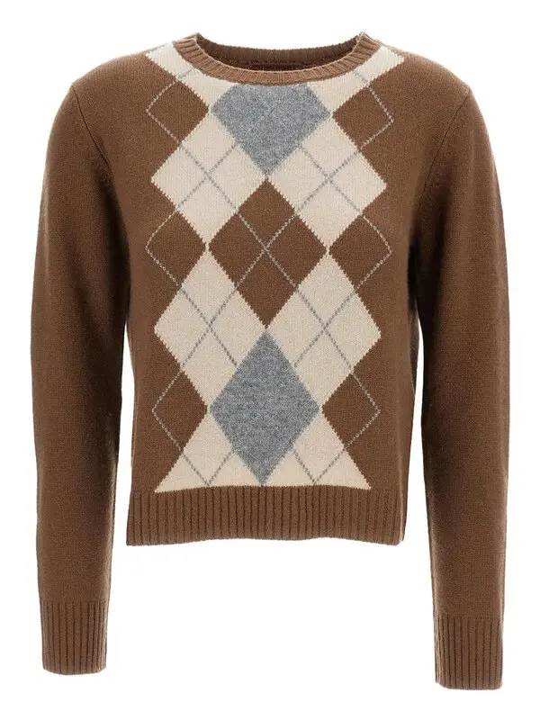 Max Mara Wool And Cashmere Argyle Sweater - Multicolor