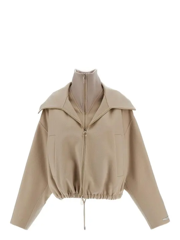 Sportmax Wool Bomber Jacket With Removable Bib - Multicolor