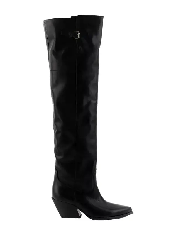 Elena Iachi Leather Over-the-knee Boots - Black