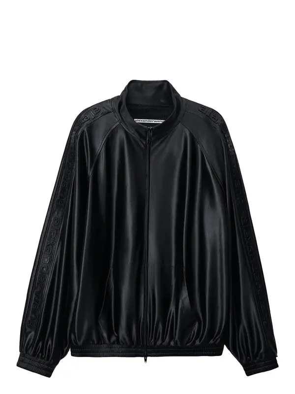 Alexander Wang Emboss Logo Panel Track Jacket - Black