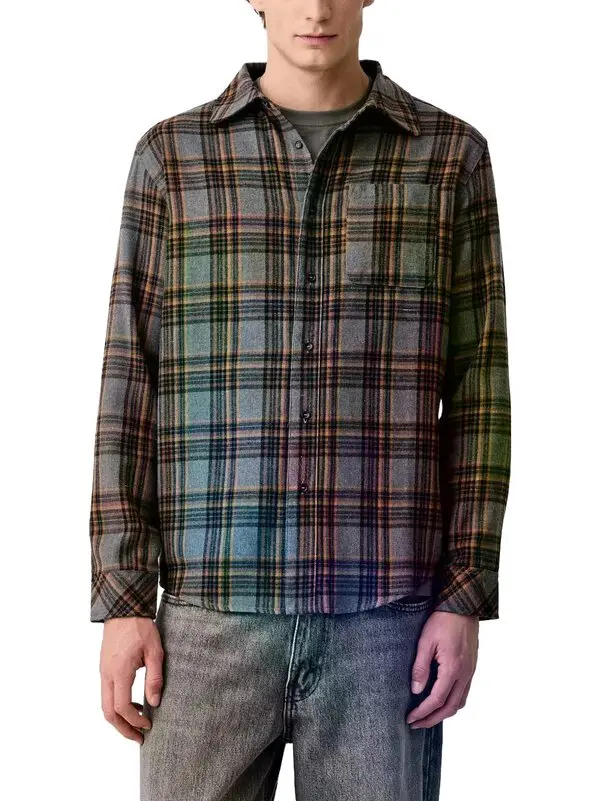 Hurley Axe Check-pattern Pocket Shirt Jacket - Grey