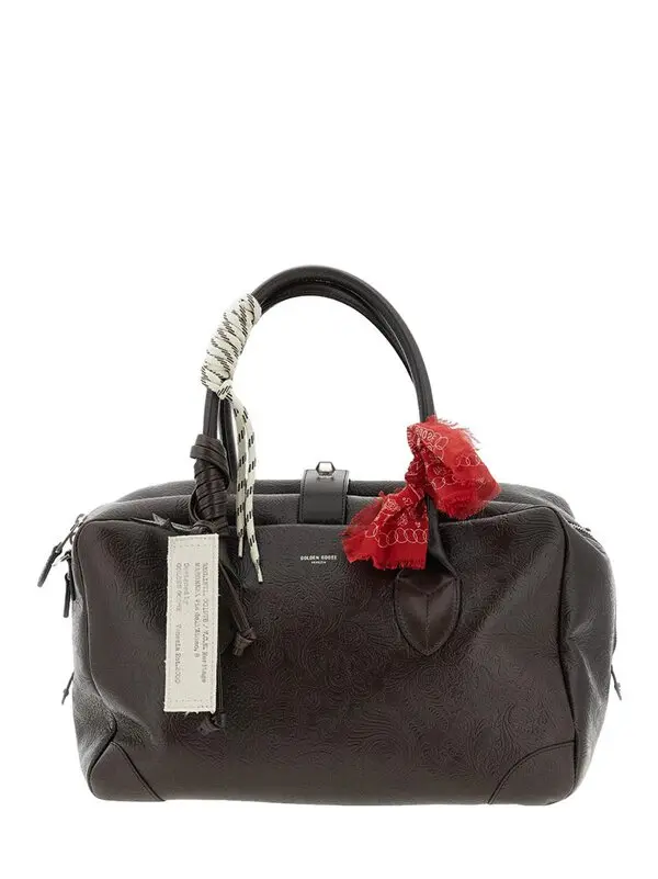 GOLDEN GOOSE Vita Medium Flower Embossed Leather Body With Charms And Silver Metal Details - Multicolor