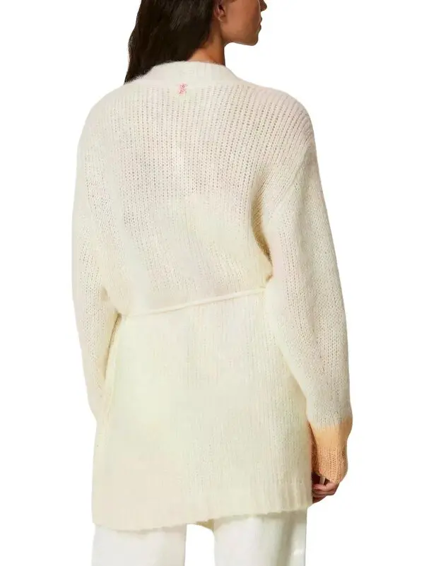 TWINSET Myfo Two-tone Wool Blend Cardigan - Neutrals