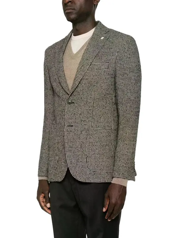 MANUEL RITZ Houndstooth-pattern Blazer - Brown