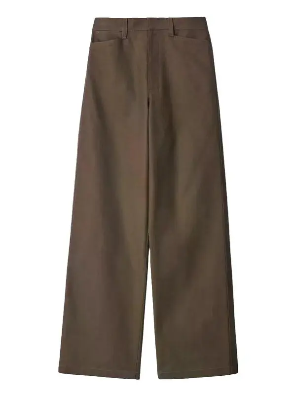 LEMAIRE Straight Pants In Heavy Cotton Twill - Brown