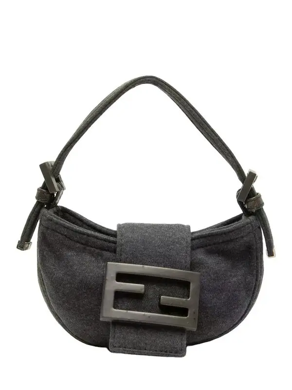 Fendi 2000-2010 Mini Wool Croissant Handbag - Grey