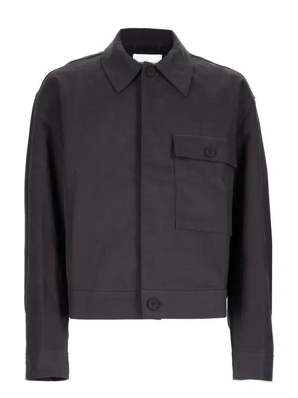 Studio Nicholson Giacca Cropped In Cotone - Grey