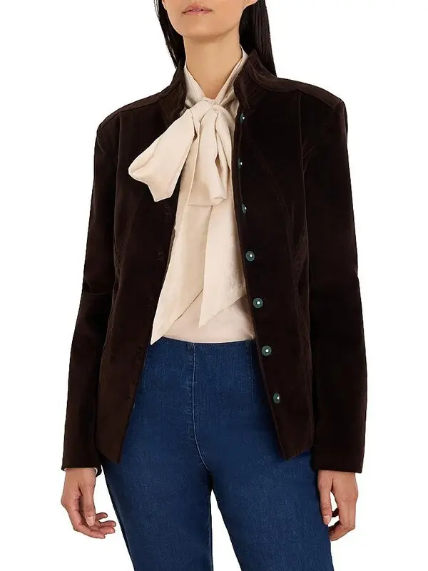 NIC+ZOE Stretch Velvet Riding Jacket - Java