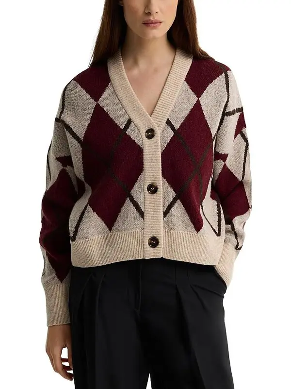 Barbour Harleigh Argyle V Neck Cardigan - Multi