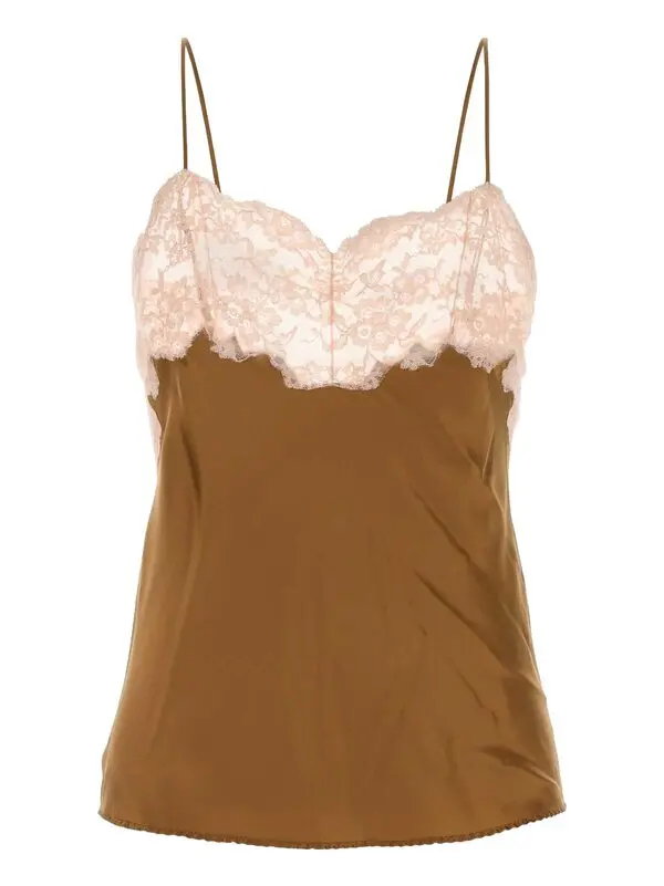 Saint Laurent Silk Tank Top - Camel