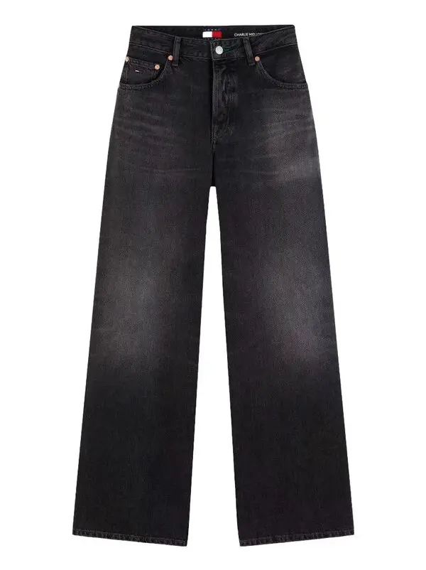 Tommy Hilfiger Charlie Faded Wide-leg Jeans - Black