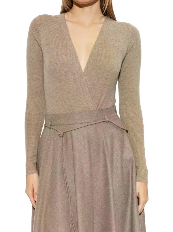 Max Mara Cashmere Yarn Sweater Bodysuit Sand - Neutrals