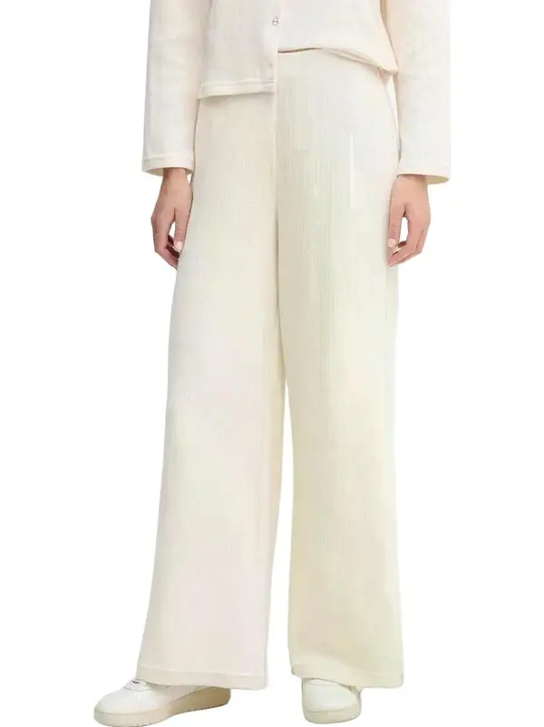 Dkny Ribbed-knit Wide-leg Trousers - Neutrals