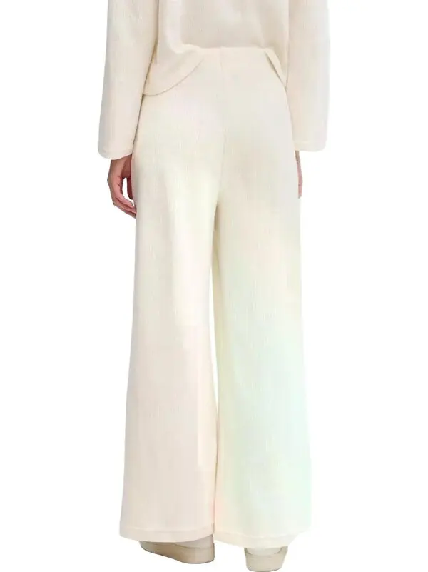 Dkny Ribbed-knit Wide-leg Trousers - Neutrals