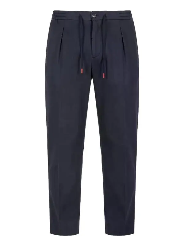 Kiton Pleated Drawstring Trousers - Blue
