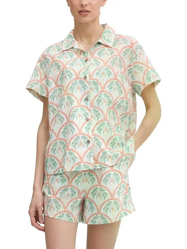 Hurley Palm Tree-print Shirt - Neutrals