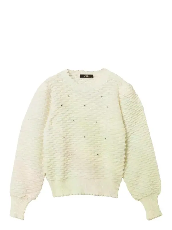 TWINSET Recycled Yarn Jumper With Embroidery - Neutrals