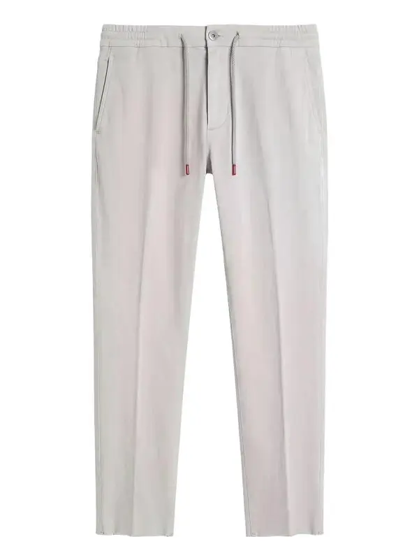 Kiton Drawstring Raw-cut Trousers - Grey
