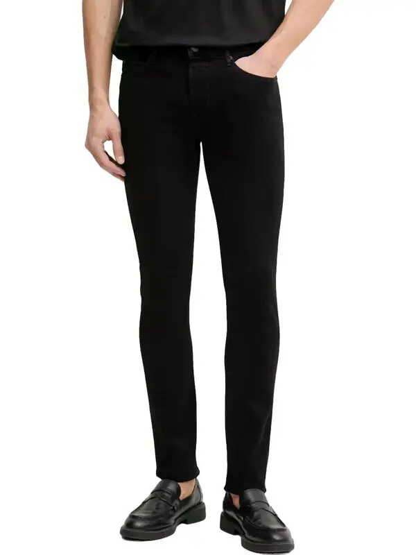 Emporio Armani Logo-plaque Skinny Jeans - Black