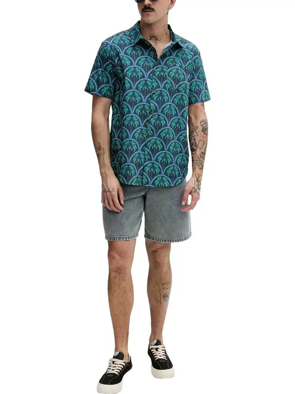 Hurley Palm-print Short-sleeve Shirt - Black