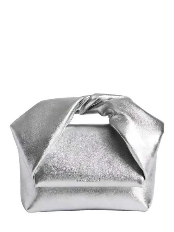 JW Anderson Small Twister Leather Crossbody Bag - Silver