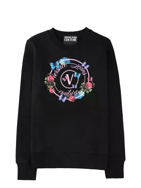 Versace Logo-print Cotton Sweatshirt - Black