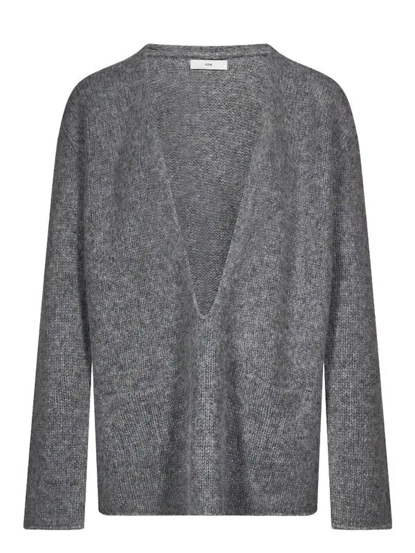 R2W Otis Plunging V-neck Knitted Sweater - Grey