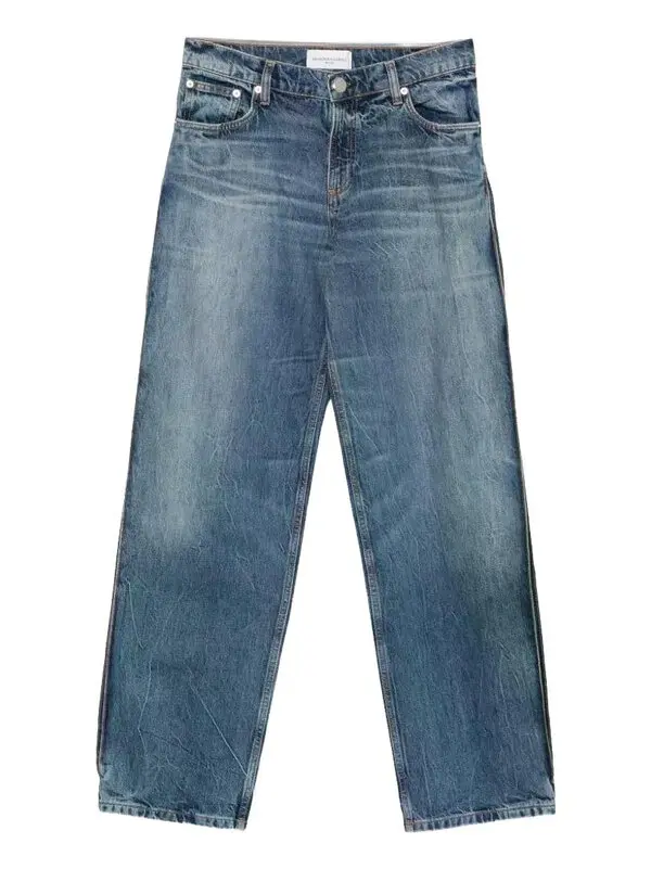 Brandon Maxwell Lana Bi-colour Wash Wide-leg Jeans - Blue