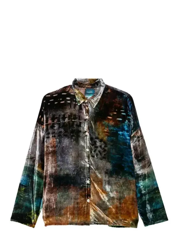 YAVI Abstract-print Jacket - Black
