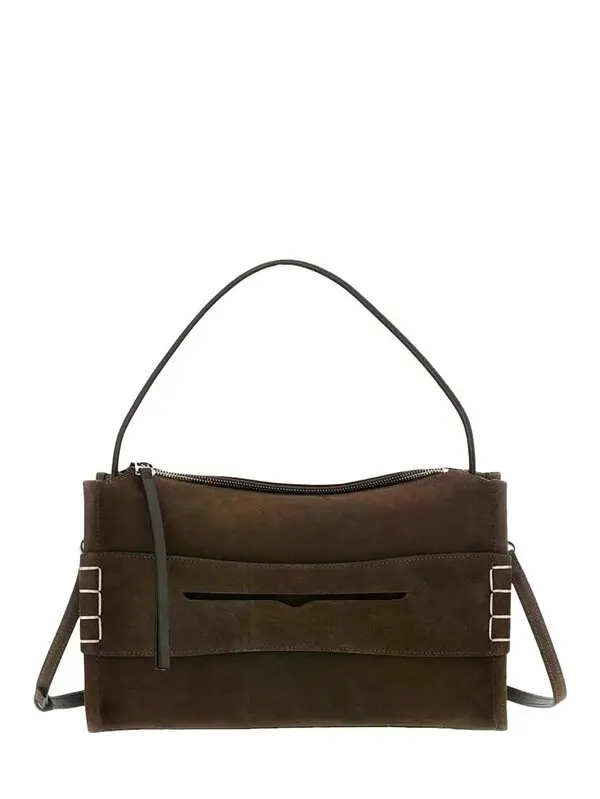 JW Anderson Medium Loafer Suede Shoulder Bag - Brown