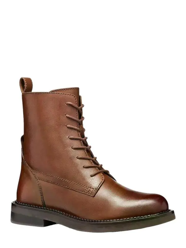 Geox Serilda Leather Ankle Boots - Brown