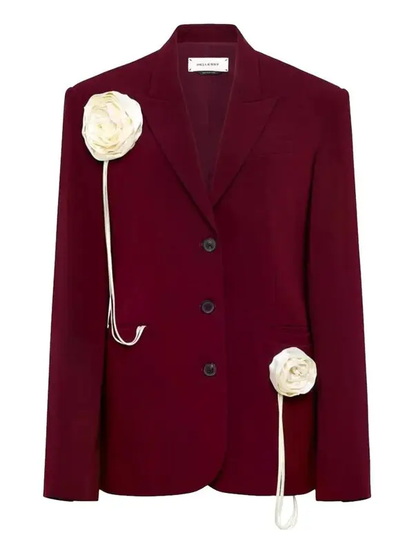 Hellessy Trent Floral-appliqué Single-breasted Blazer - Red