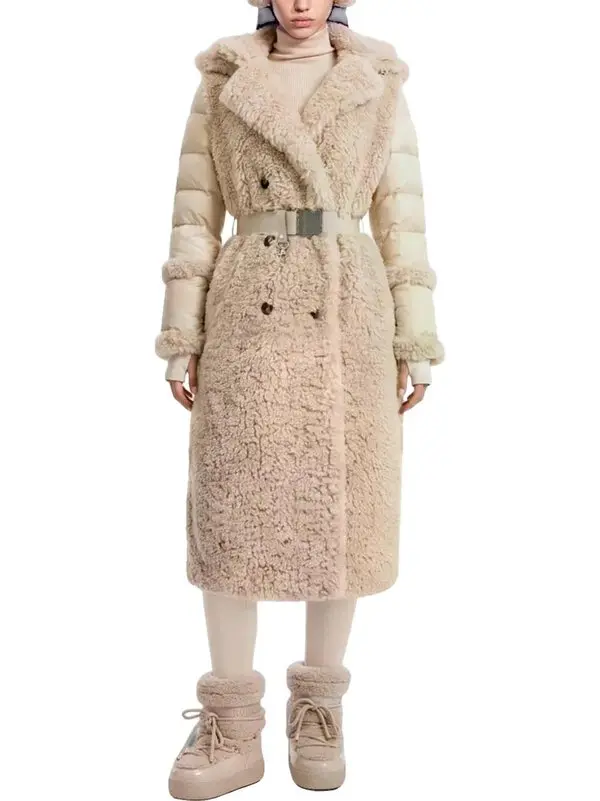 Rudsak Noelle Faux-fur Quilted-panel Coat - Neutrals