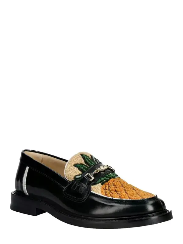 Filling Pieces Pineapple-patch Bit-strap Loafers - Black