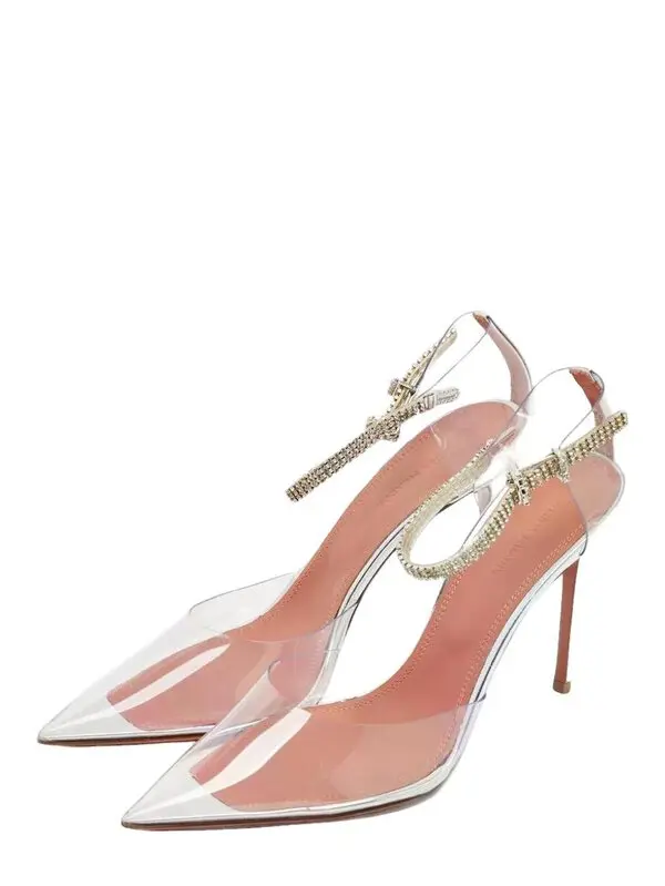 Amina Muaddi Ursina Crystal-embellished Pumps - White