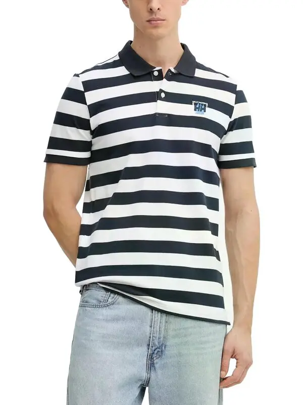 Helly Hansen Striped Logo-embroidered Polo Shirt - Blue