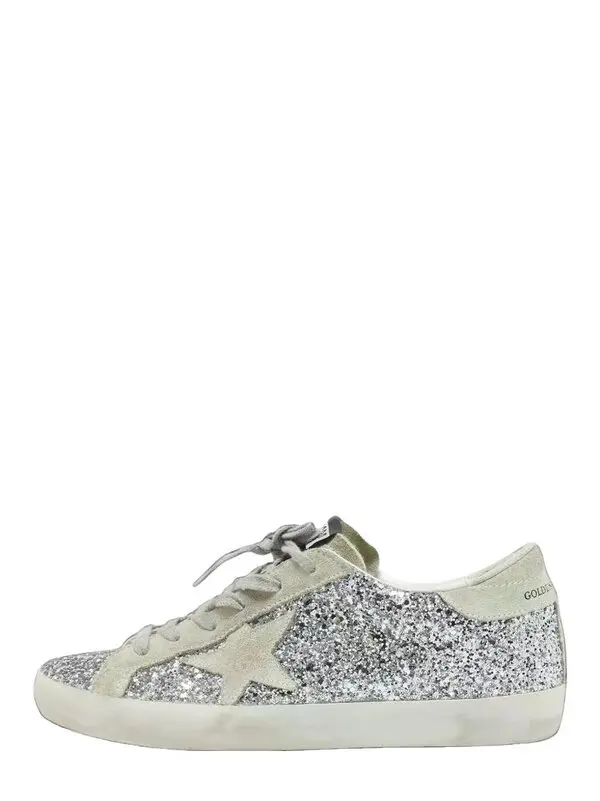 GOLDEN GOOSE Super-star Glitter Sneakers - Silver