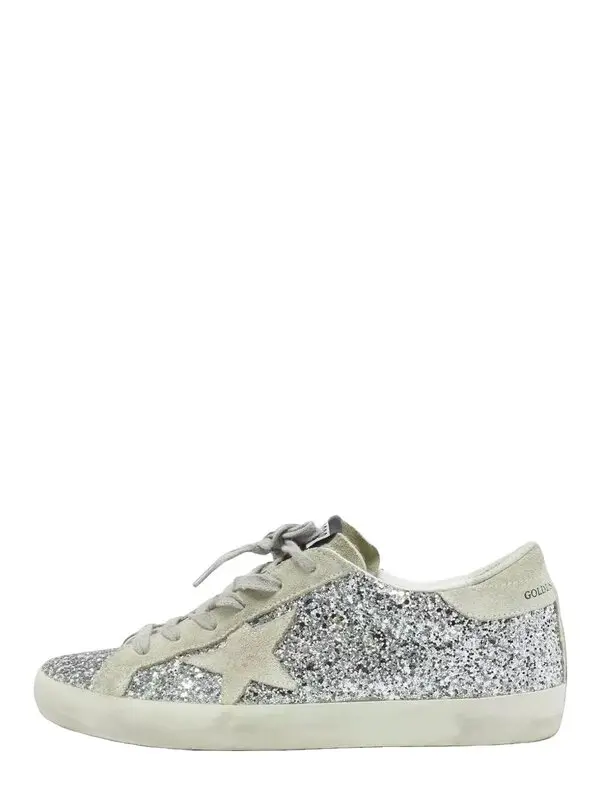 GOLDEN GOOSE Super-star Glitter Sneakers - Silver