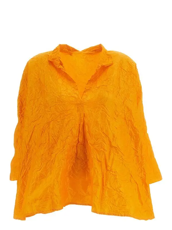 DANIELA GREGIS Collar Washed Silk Shirt - Multicolor
