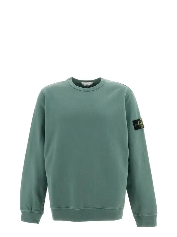 Stone Island Brushed Organic Cotton Fleece Crewneck Sweatshirt - Multicolor