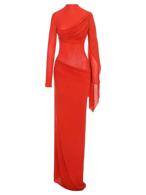 MANURI Medeea Draped Maxi Dress - Red