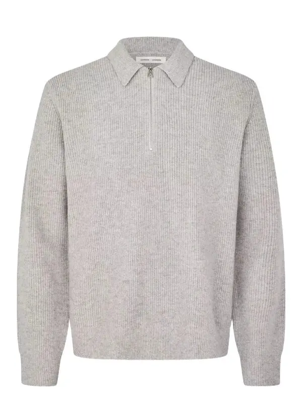 Samsøe Samsøe Saisaks Half-zip Polo Sweater - Grey