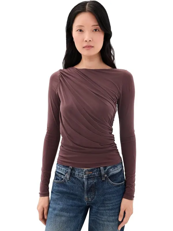 FRAME The Draped Top - Currant