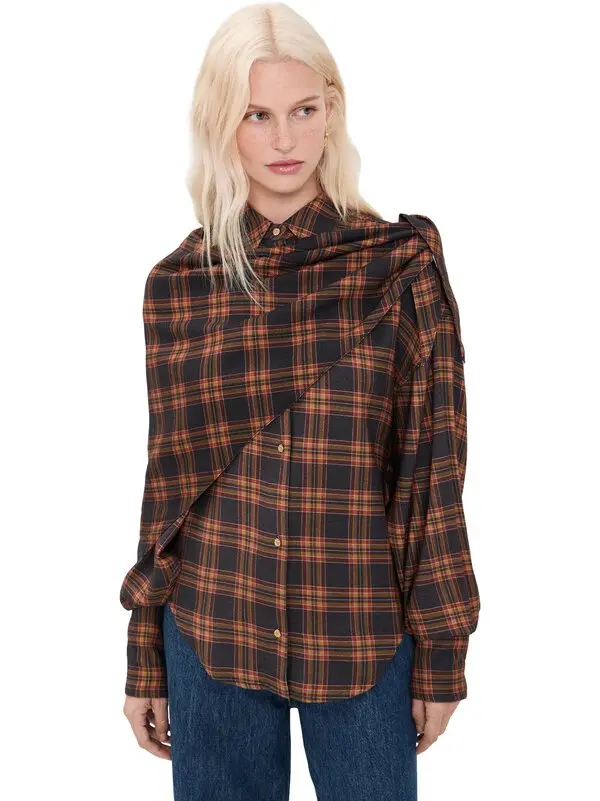 Essentiel Antwerp Kiss Oversized Shirt With Scarf - Combo1 Firestarter