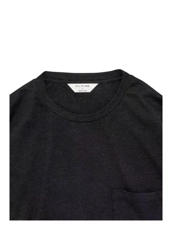 STILL BY HAND Loose-fit Pocket-detail T-shirt - Black