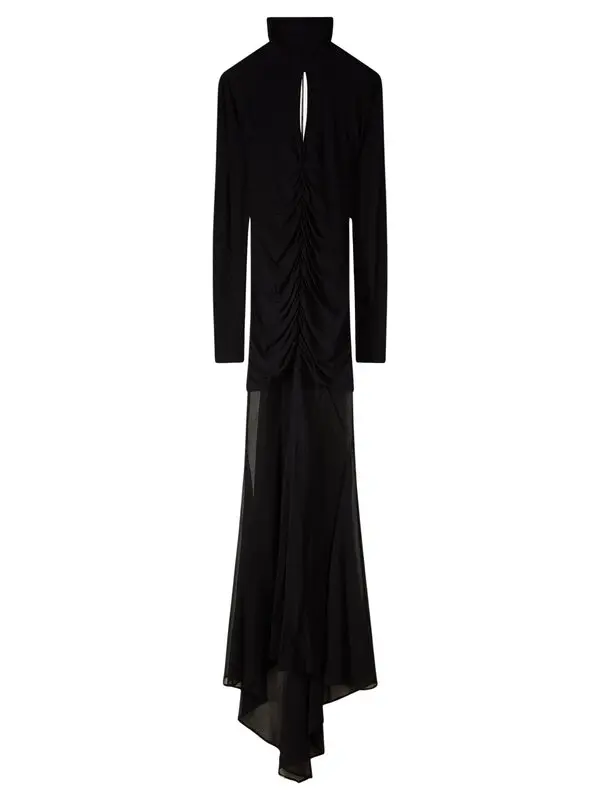Patrizia Pepe Draped Long Evening Dress - Black