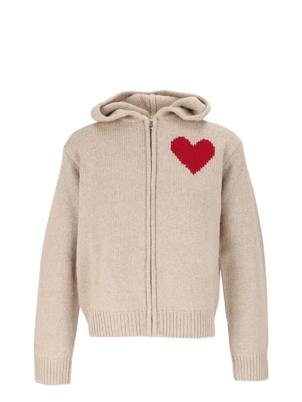MC2 SAINT BARTH Zip-up Hooded Cardigan - Beige