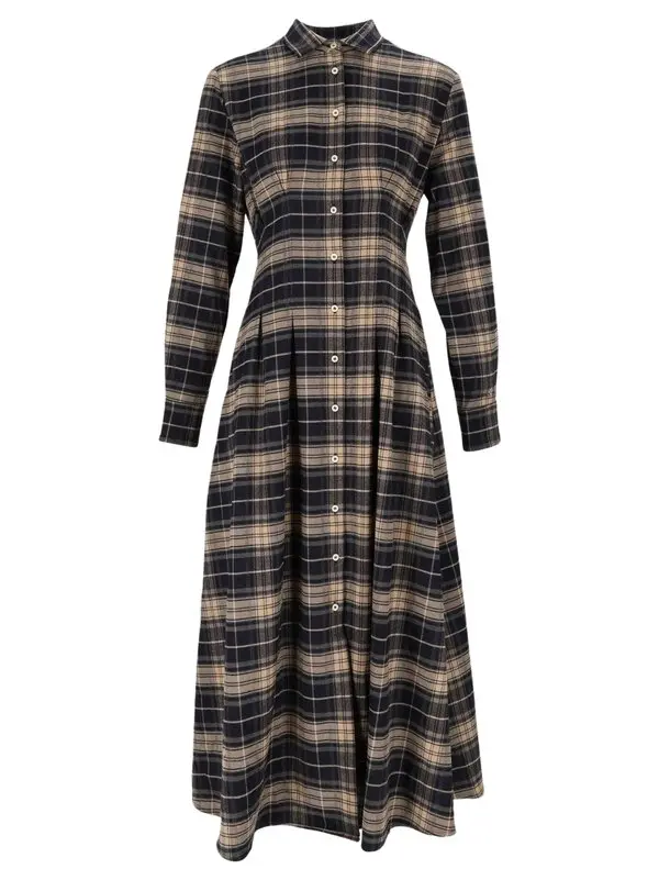 MC2 SAINT BARTH Long-sleeved Checked Shirt Dress By - Multi